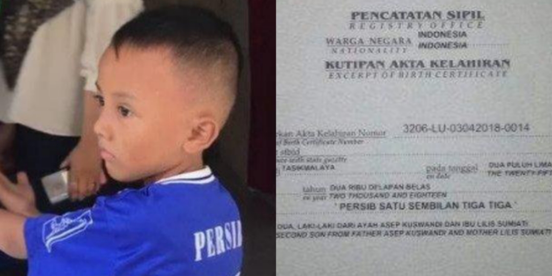 Nasib Bocah 5 Tahun Bernama "Persib Satu Sembilan Tiga Tiga", Hari Jadi Persib Kini 1919