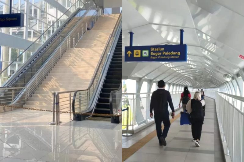 Cek interior Skybridge Stasiun Paledang, penumpang KA Pangrango dari ...